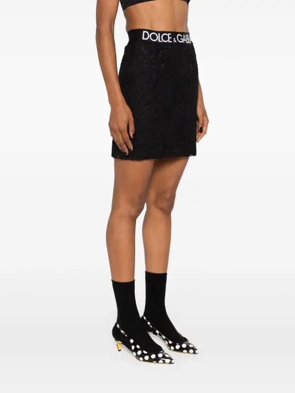 Dolce & Gabbana Floral-lace Mini Skirt