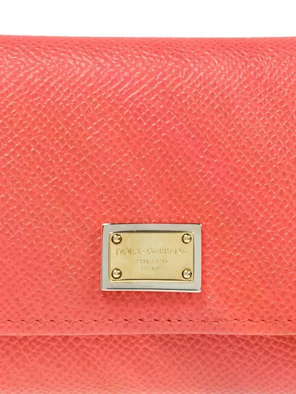 Dolce & Gabbana Logo-plaque Leather Wallet - Red