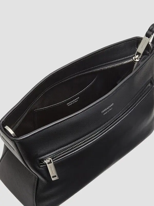 FERRAGAMO Star Leather Zip Pouch
