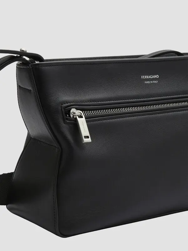 FERRAGAMO Star Leather Zip Pouch