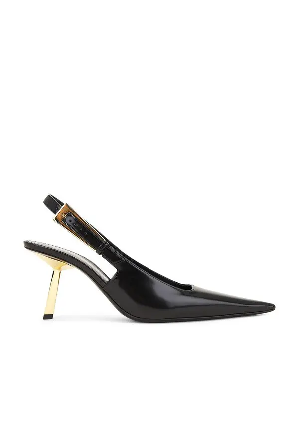 Saint Laurent Stone Slingback Pump - Nero