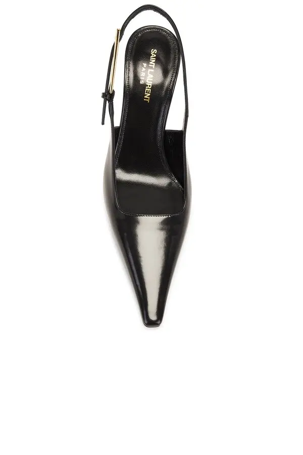 Saint Laurent Stone Slingback Pump - Nero
