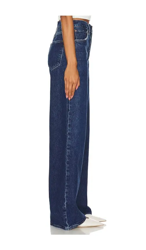 AGOLDE Dame High Rise Wide Leg Jeans - Denim-dark