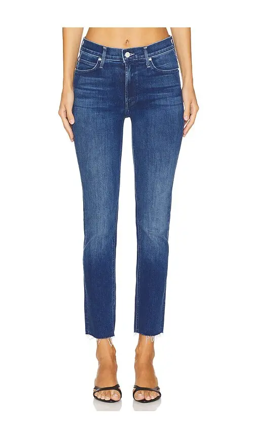 MOTHER The Mid Rise Dazzler Ankle Fray Jeans