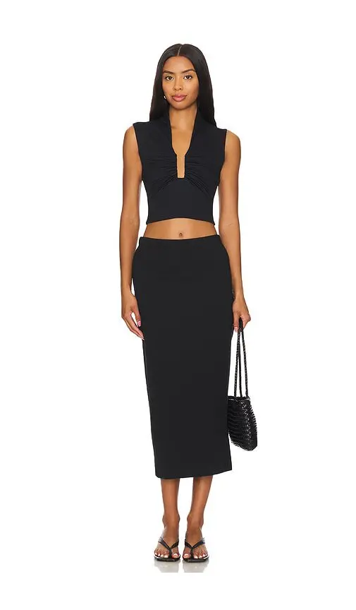 Susana Monaco Square Wire Sleeveless Top - Black