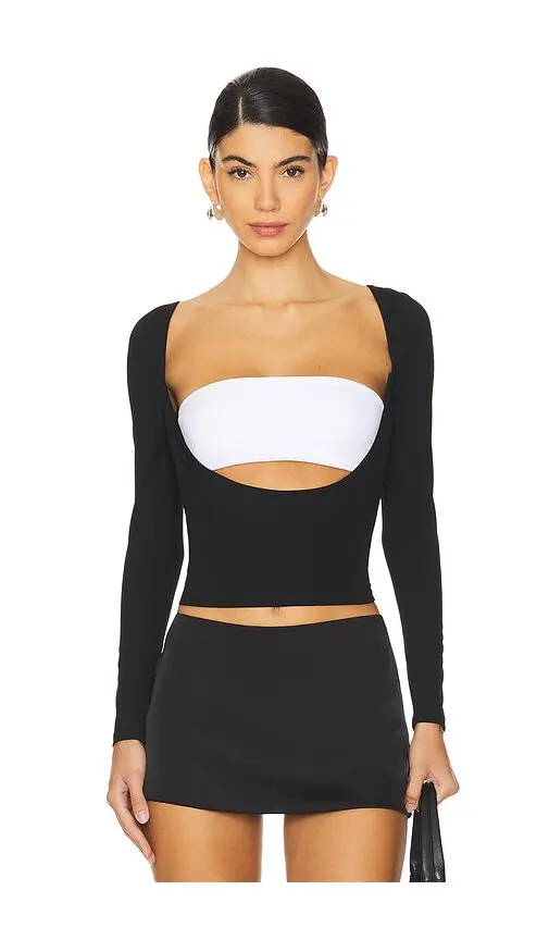ALL THE WAYS Rocco Cut Out Top - Black