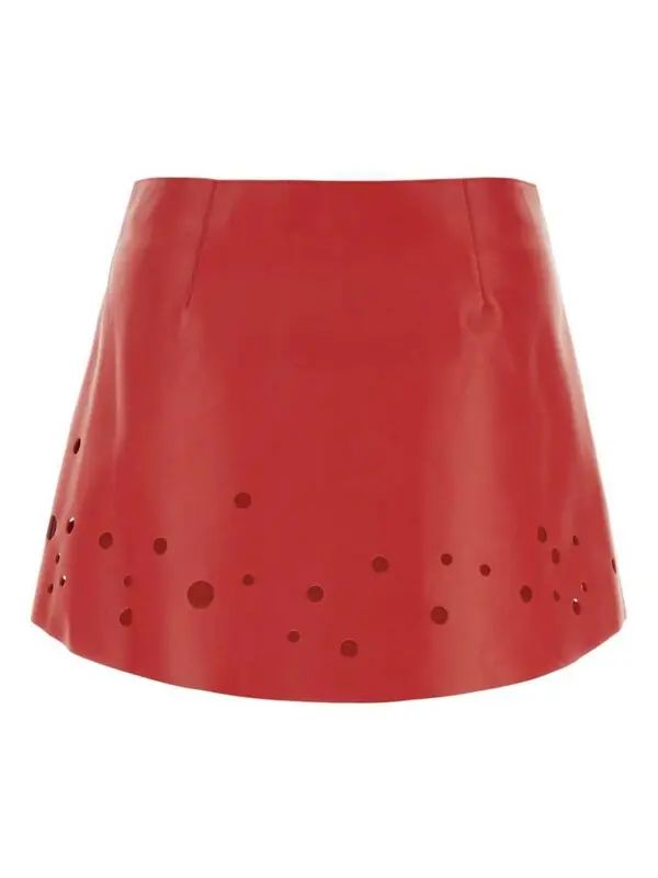 DURAZZI MILANO Perforated Leather Mini Skirt