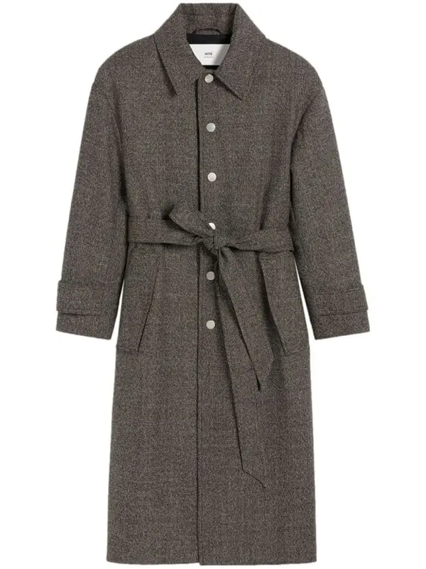 Ami Belted Single-breasted Coat