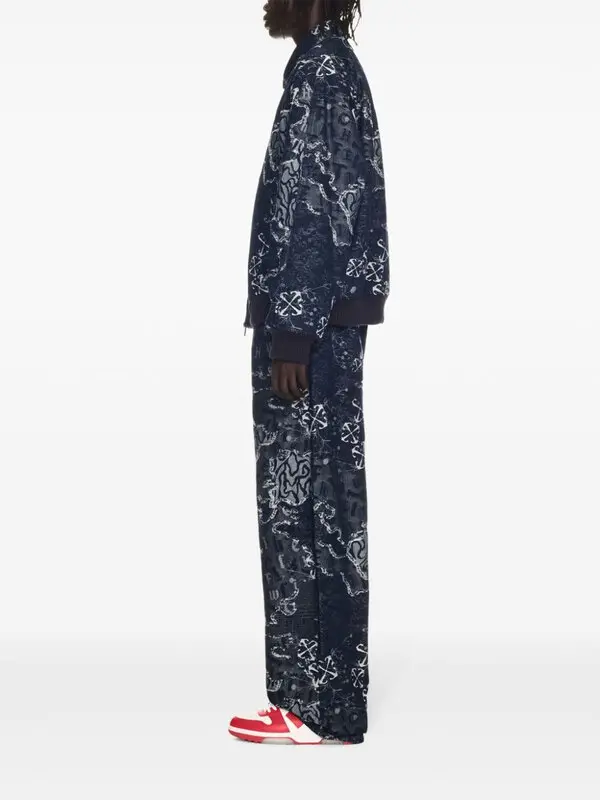 Off-White Patterned Jacquard Bomber Jacket