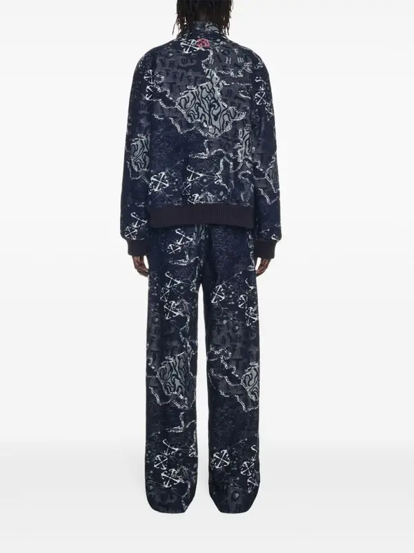 Off-White Patterned Jacquard Bomber Jacket