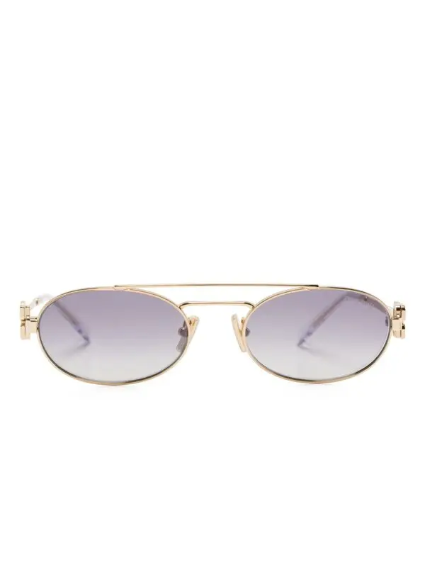 Miu Miu Oval-frame Sunglasses - Gold