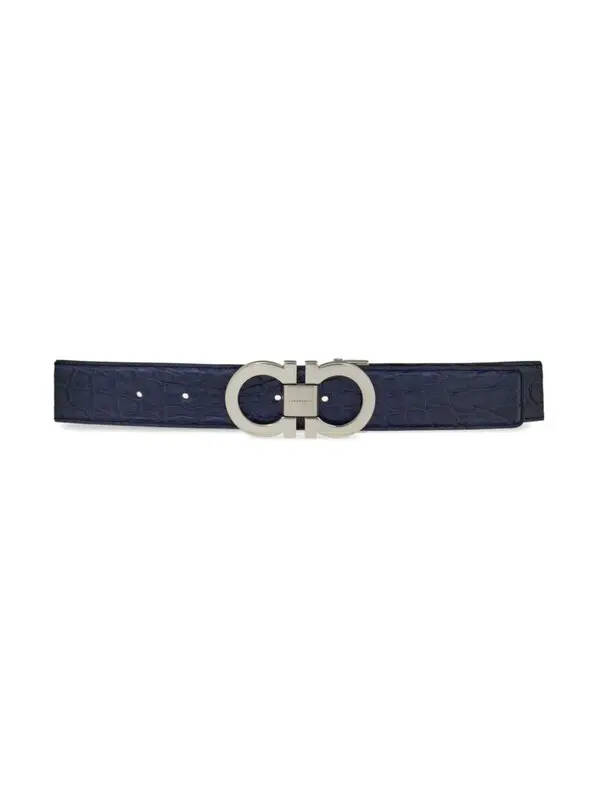 FERRAGAMO Adjustable Gancini-buckle Belt - Blue