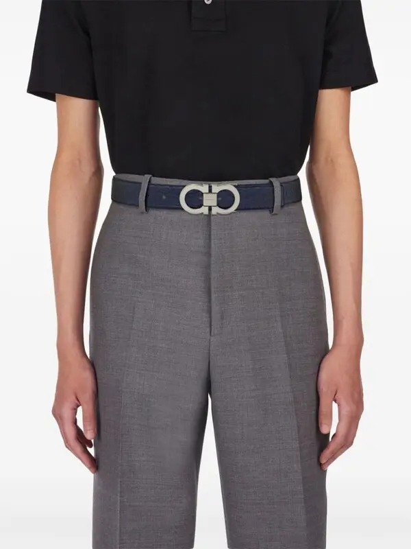 FERRAGAMO Adjustable Gancini-buckle Belt - Blue