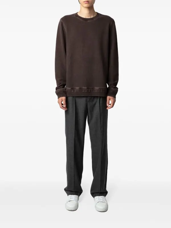 Zadig&Voltaire Chevron-embroidered Organic-cotton Sweatshirt