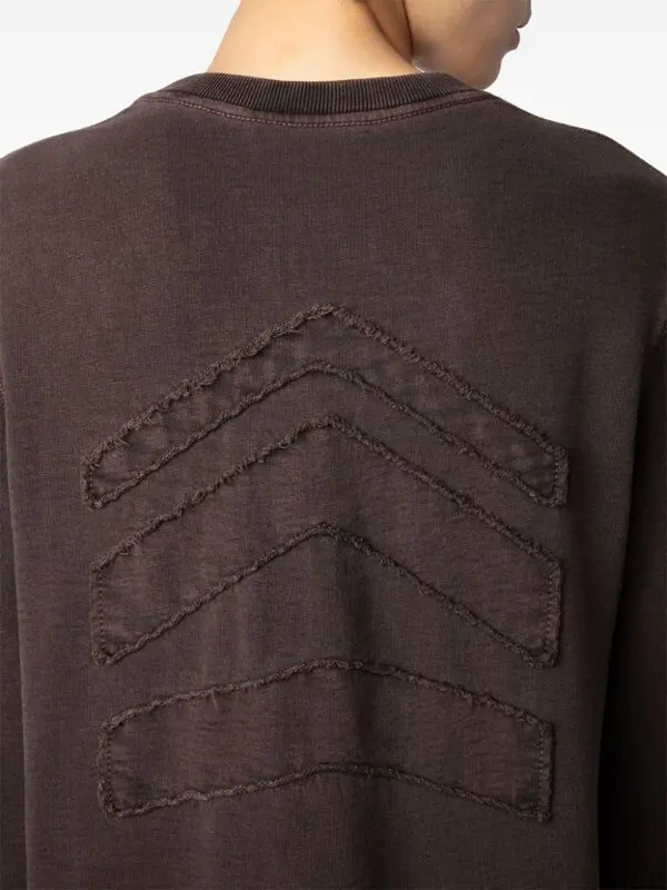 Zadig&Voltaire Chevron-embroidered Organic-cotton Sweatshirt