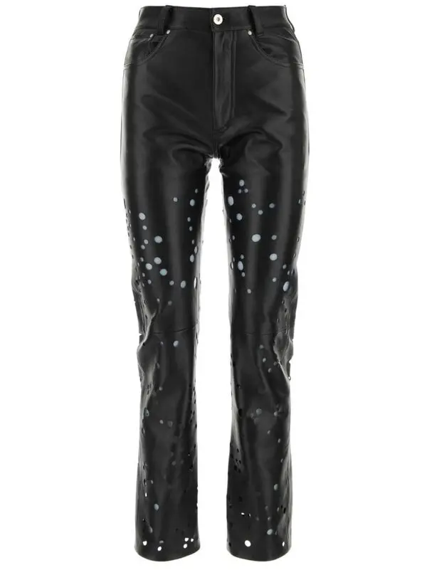 DURAZZI MILANO Laser-cut Leather Trousers
