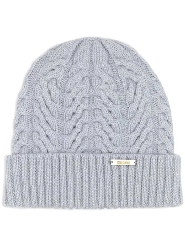 MOORER Logo-plaque Cashmere Beanie