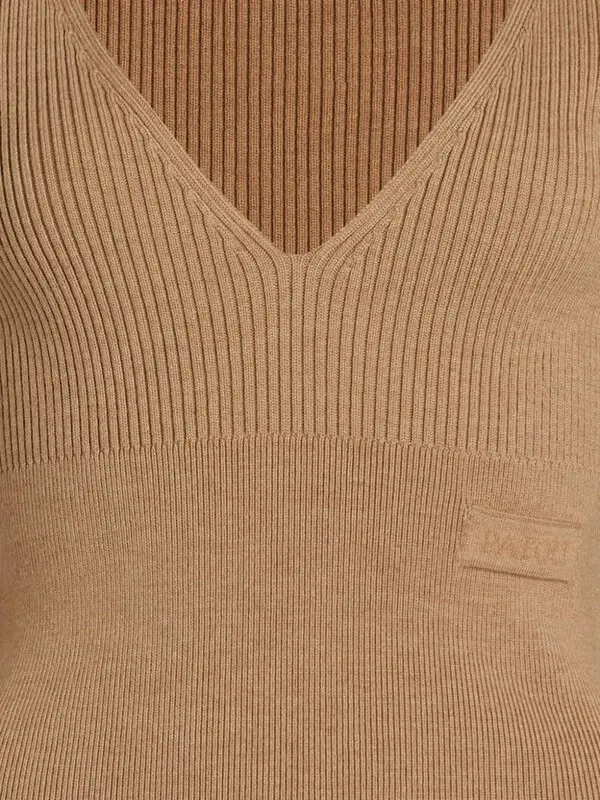 PATOU V-neck Ribbed Sweater