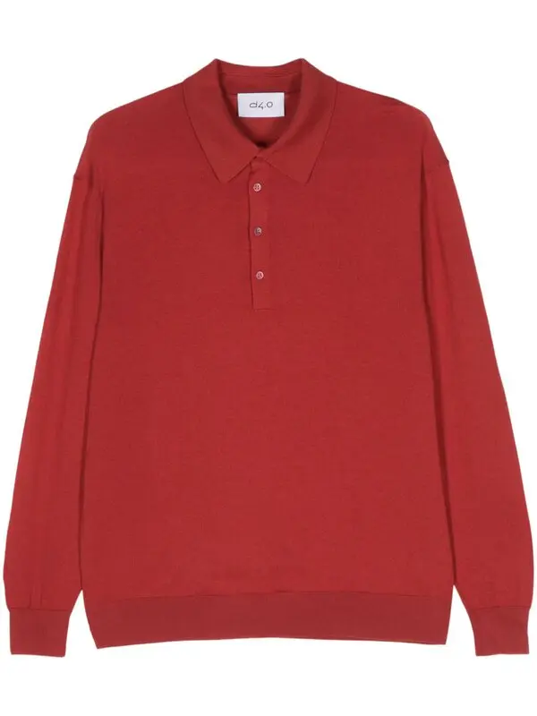 D4.0 Wool Polo Shirt - Red