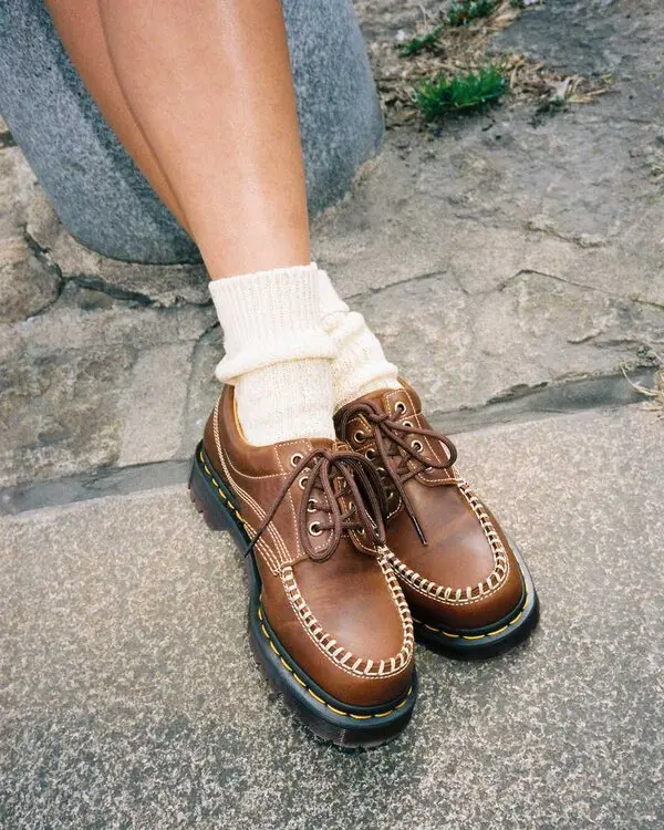 Dr. Martens Lowell Leather Shoes - Tan | Editorialist