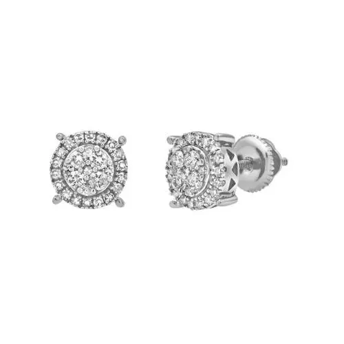 LUVMYJEWELRY 0.33ct Diamond Stud Earrings - 14k White Gold