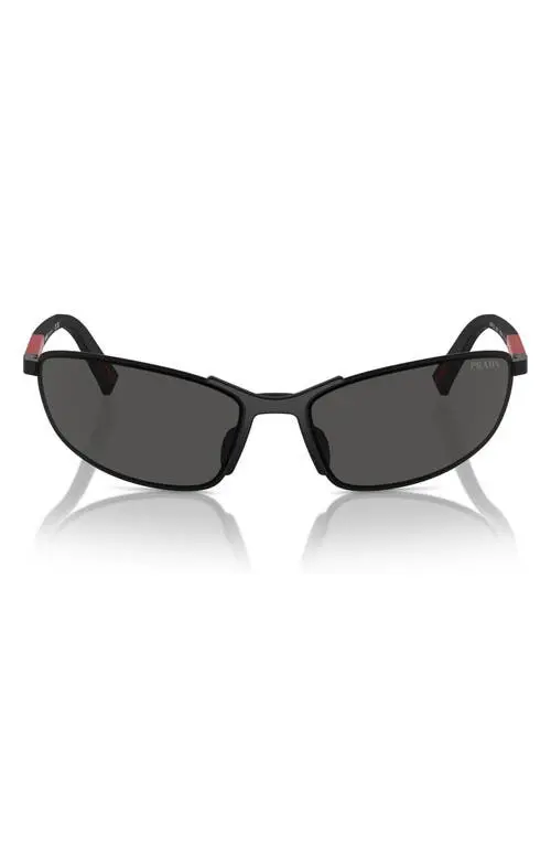 Prada 60mm Irregular Sunglasses - Matte Black