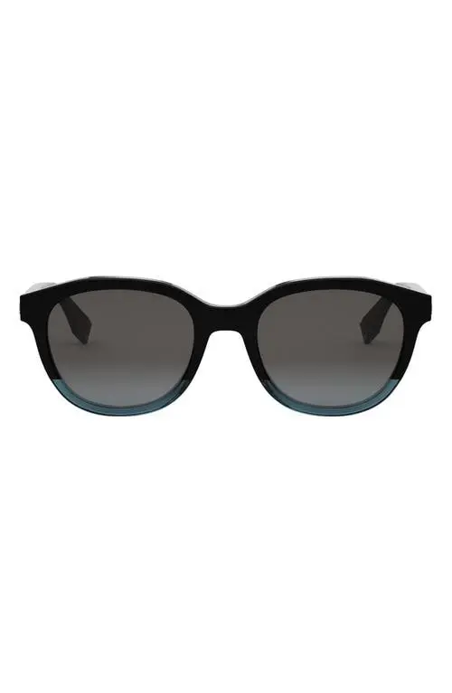 Fendi 52mm Rectangle Sunglasses - Black/ Other / Smoke