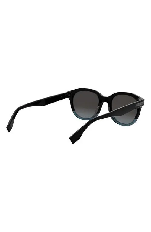 Fendi 52mm Rectangle Sunglasses - Black/ Other / Smoke
