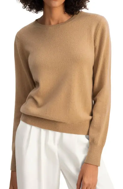 Lilysilk Cashmere Crewneck Sweater - Brown