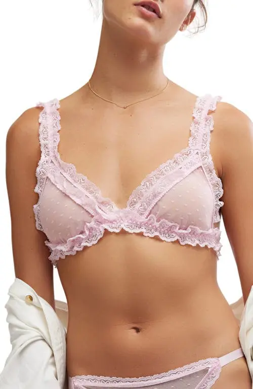 Free People Intimately Fp Heart To Heart Dotted Mesh Bralette - Pink