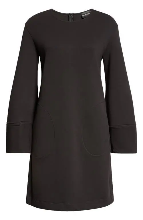 Emporio Armani Balloon Long Sleeve Jersey Shift Dress