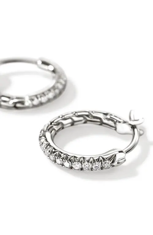 John Hardy Jh Essentials Pavé Diamond Hoop Earrings In Sterling - Silver/diamond