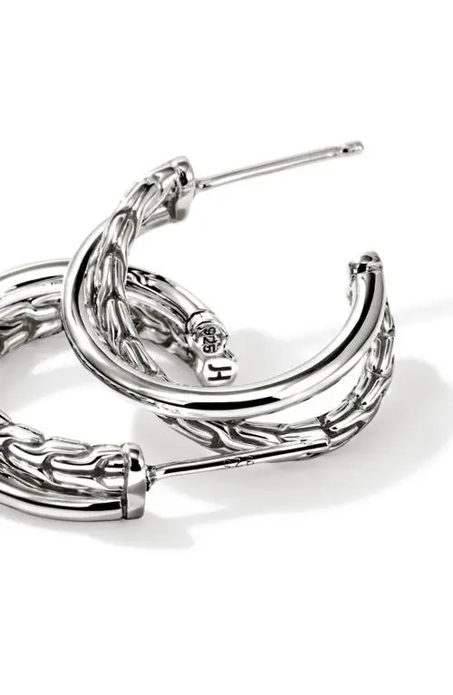 John Hardy Essentials Crossover Hoop Earrings - Silver