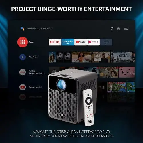 KODAK Flik Hd10 Smart Projector, 1080p Portable Projector With Bluetooth