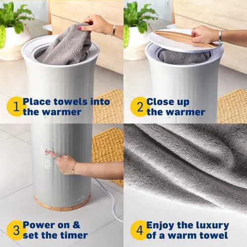 LIVE FINE Large Bucket Style Towel Warmergray