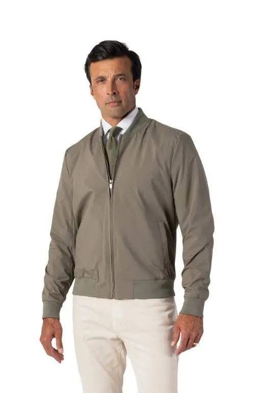 Robert Talbott Jackson Baseball Jacket - Taupe