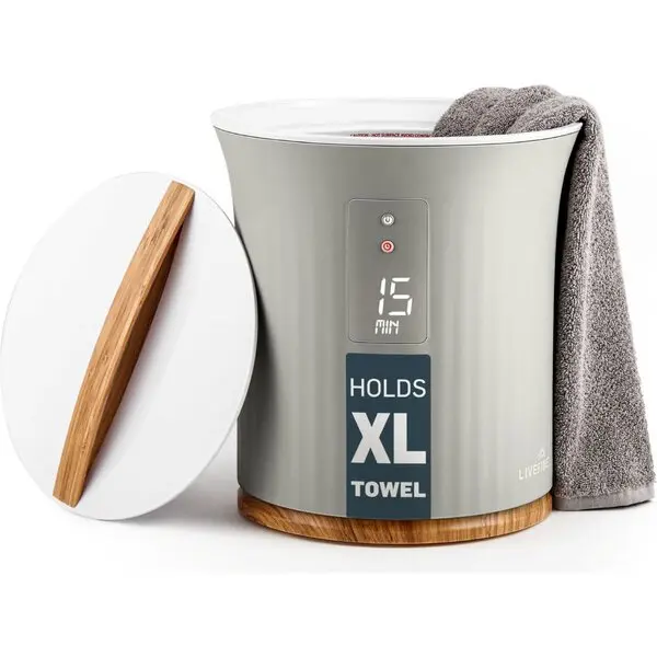 LIVE FINE Small Bucket Style Towel Warmer - Grey