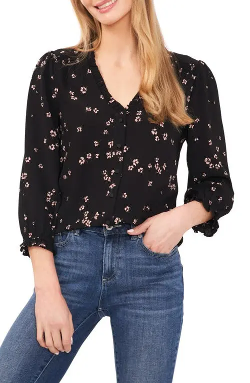 CECE DUPRAZ Floral Ruffle Top