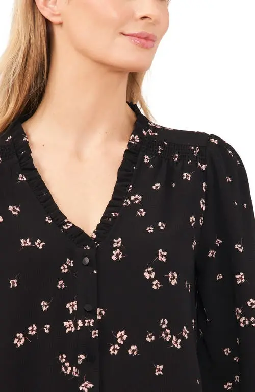CECE DUPRAZ Floral Ruffle Top