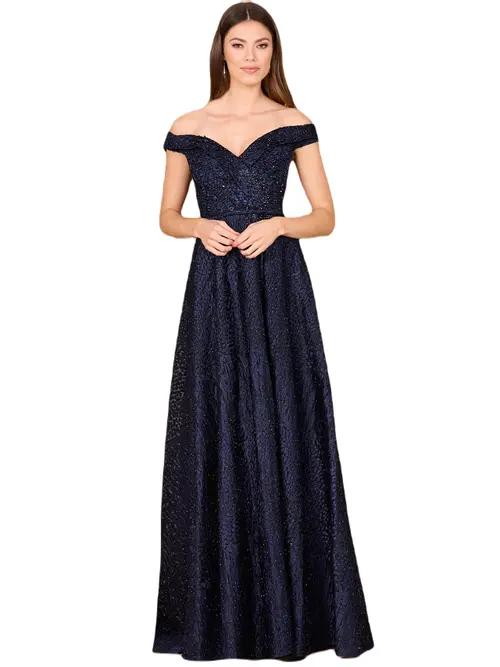 LARA NEW YORK Off-the-shoulder Ballgown - Navy