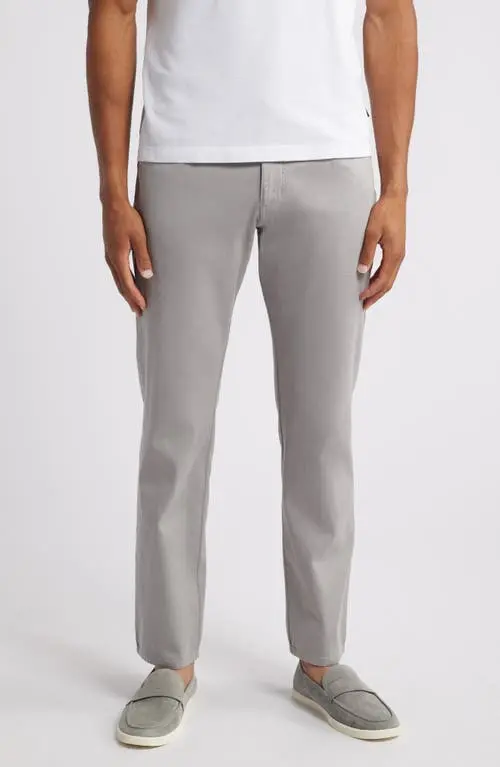 Johnston & Murphy Straight Leg Stretch Pima Cotton Pants - Light Gray