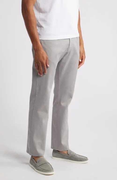 Johnston & Murphy Straight Leg Stretch Pima Cotton Pants - Light Gray