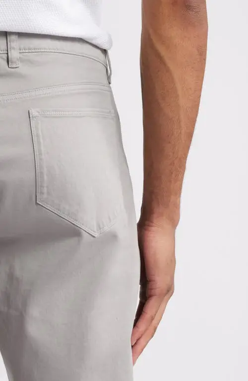 Johnston & Murphy Straight Leg Stretch Pima Cotton Pants - Light Gray
