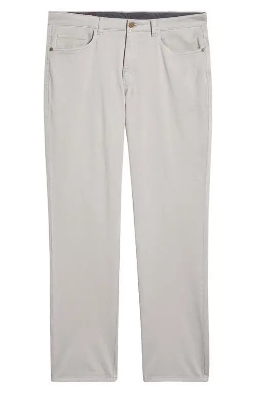 Johnston & Murphy Straight Leg Stretch Pima Cotton Pants - Light Gray