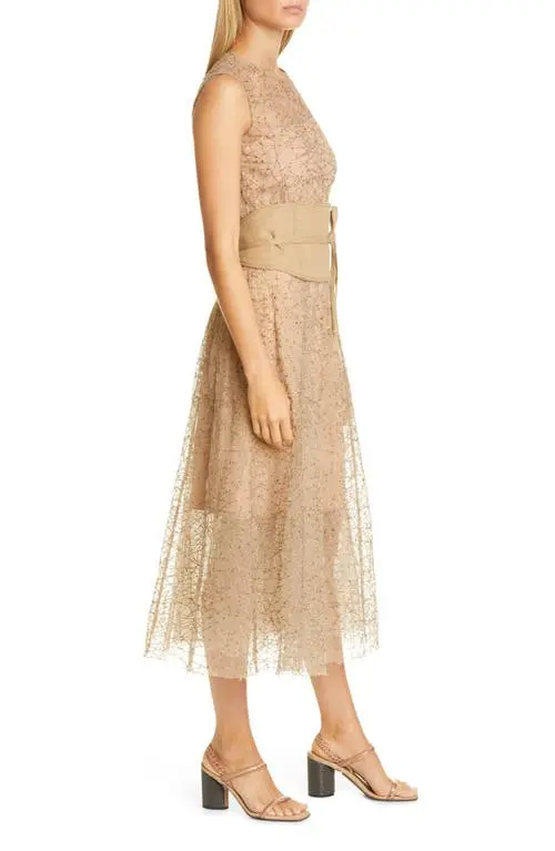 Brunello Cucinelli Sequin Tulle Midi Dress