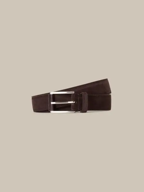Robert Talbott Lewis Suede Belt - Coffee