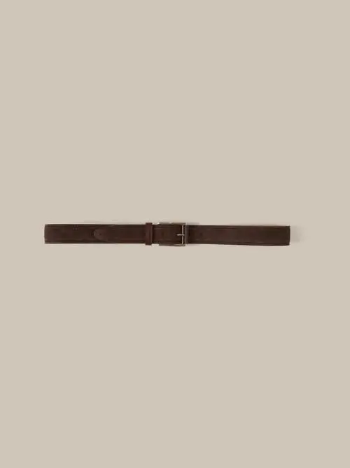Robert Talbott Lewis Suede Belt - Coffee