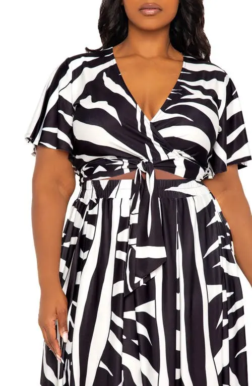 BUXOM COUTURE Animal Print Crop Top And Maxi Skirt Set