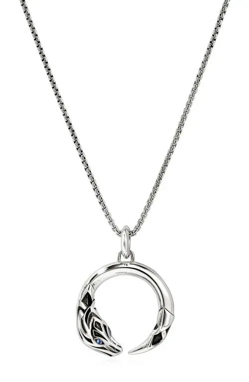 John Hardy Naga Pendant Necklace - Silver/blue Saphire