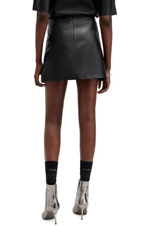 ALLSAINTS Renai Leather Miniskirt - Black